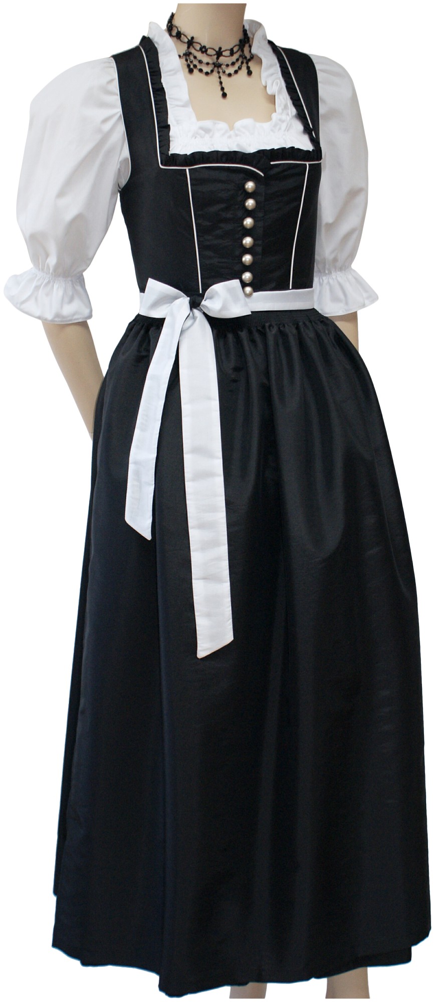 Fest-Dirndl Festtracht Trachten-Kleid Trachtenkleid Dirndlkleid schwarz ...